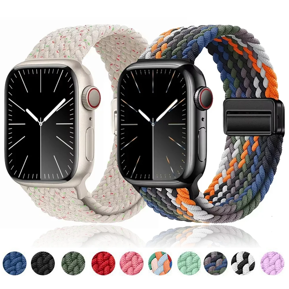 Woven nylon strap For Apple Watch Ultra 49mm 10 42mm 46mm 9 8 7 45mm ...