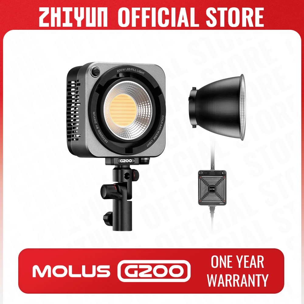 ZHIYUN-Official-MOLUS-G200-200W-COB-LED-Video-Light-Photography-Lighting-2700K-6500K-Bi-Color ...