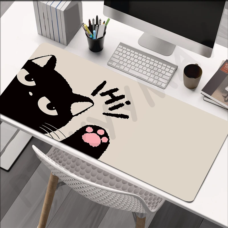 Gamer Mousepad Ink Cat Mouse Pad Waterproof Large Mouse Mat Natural ...