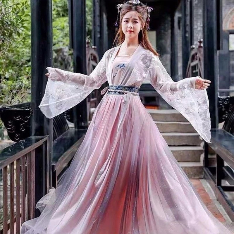Women Hanfu Dress Ancient Chinese Traditional Hanfu Dresses Vintage Fancy Cosplay Costume Swing ...