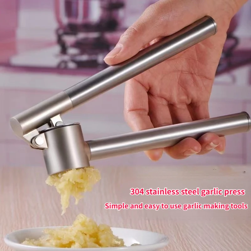 Stainless Steel Garlic Press, Manual Garlic Peeler, Garlic Crusher ...