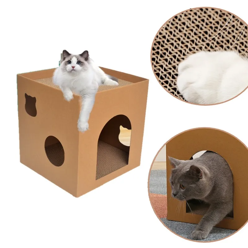 Cat-Cardboard-Box-Cat-House-Cat-Scraper-Sharpening-Claw-Cardboard ...