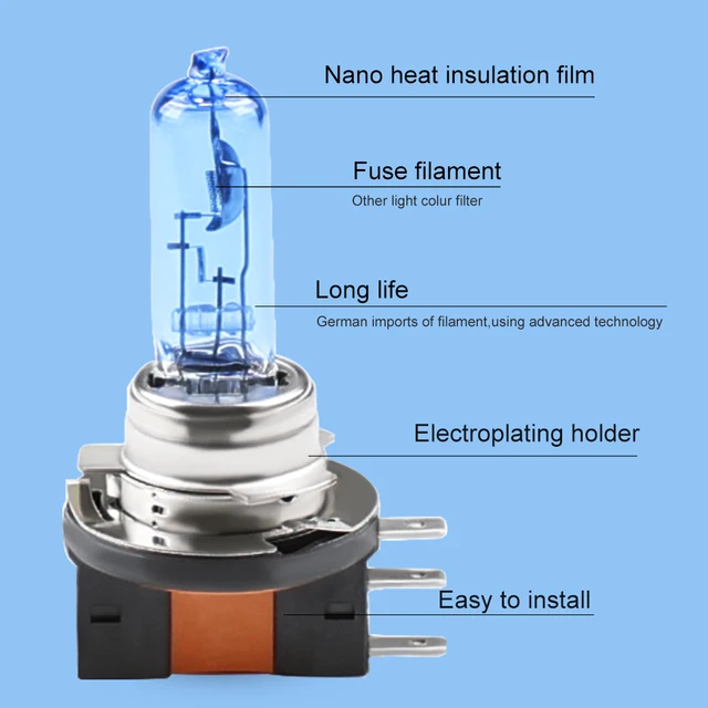 Bombillas H7 Osram H15 Foco Halógeno Bombilla Luz Blanca 12V 15/55W ...