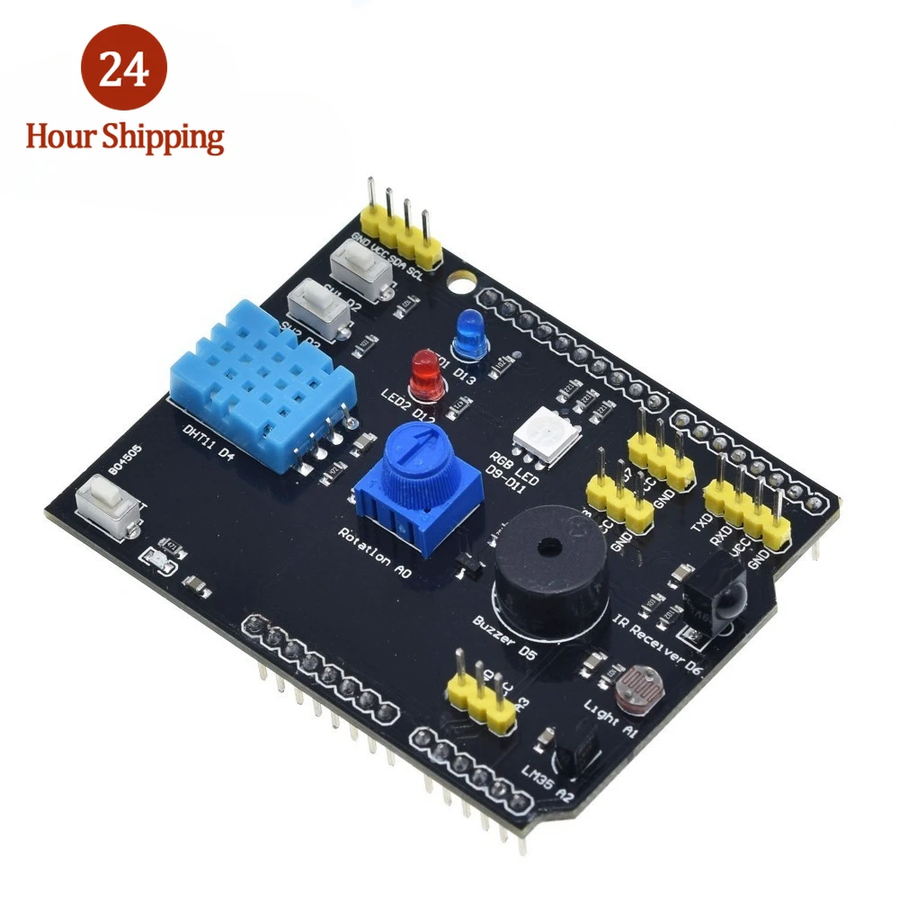 9 In 1 Sensor Board Multifunction Expansion Board Dht11 Lm35 Temperature Humidity For Arduino