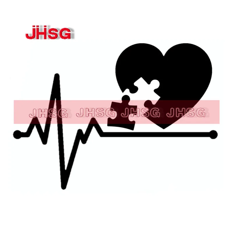 JHSG-Car-Stickers-Personalized-Fashion-Autism-Puzzle-Heartbeat-Decals ...