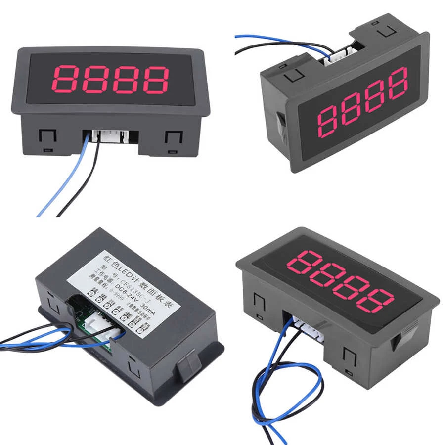 Dc Led Digital Display 4 Digit 0-9999 Up/down Plus/minus Panel Counter ...
