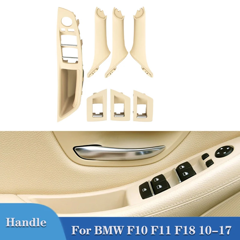 7Pcs Car Interior Inner Door Handle Panel Pull Trim Cover Kit Left ...
