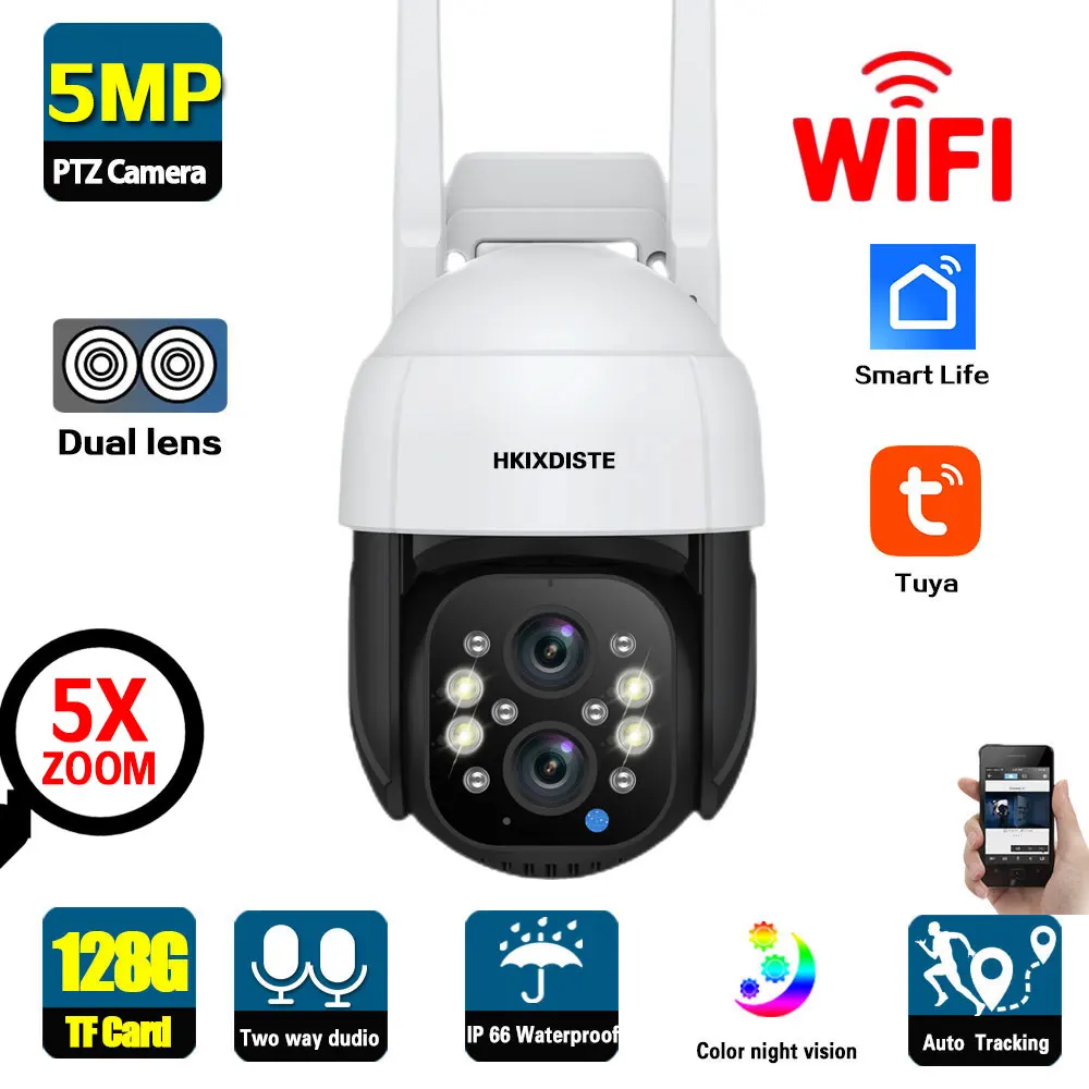 Tuya-Smart-5MP-Mini-PTZ-Wifi-IP-Camera-5X-Zoom-Wireless-CCTV-Security ...
