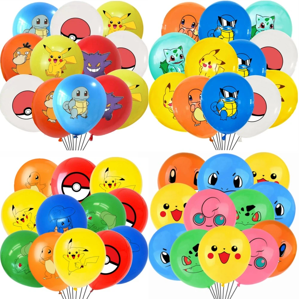 12pcs 12Inch Pokemon Latex Balloon Party Supplies Pikachu Party Balloon ...