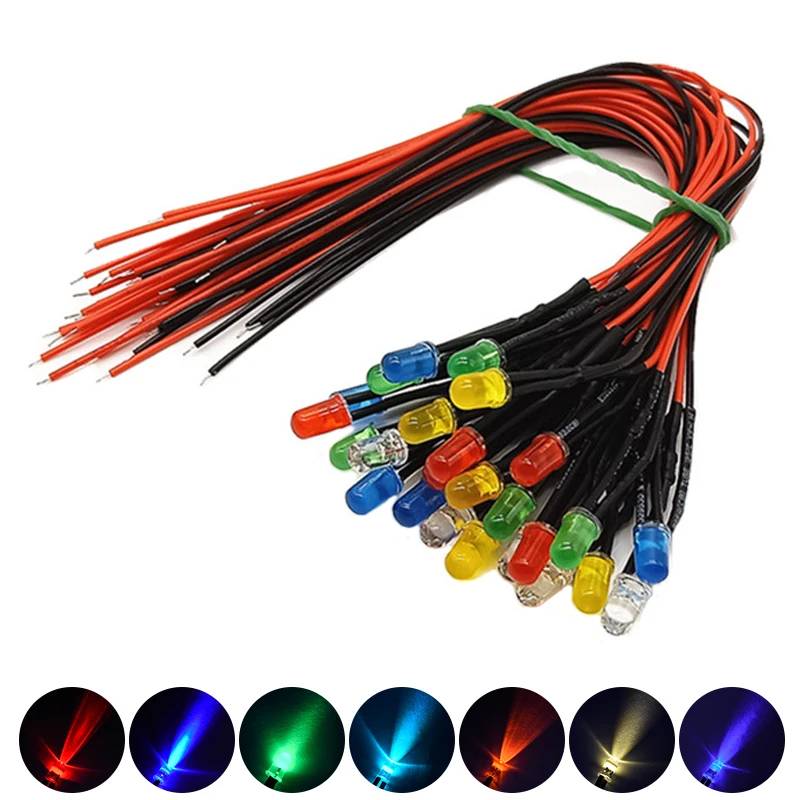 Dc-12v-220v-Single-Pre-Wire-Led-Diode-Light-Lamp-Bulb-Emitting-Diodes ...