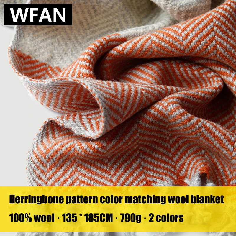 Luxury-herringbone-pattern-color-matching-wool-blanket-Home-air-conditioning-sofa-shawl-Leisure ...