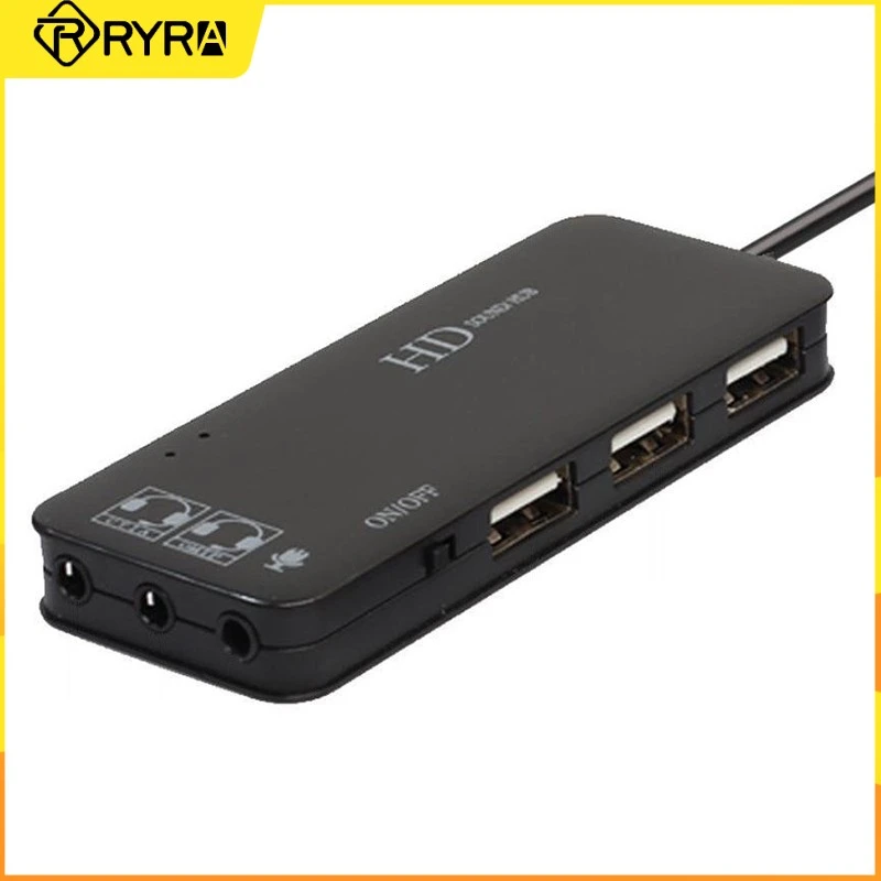 RYRA 3 ports USB2.0 Hub external interface sound cards USB2.0 ...
