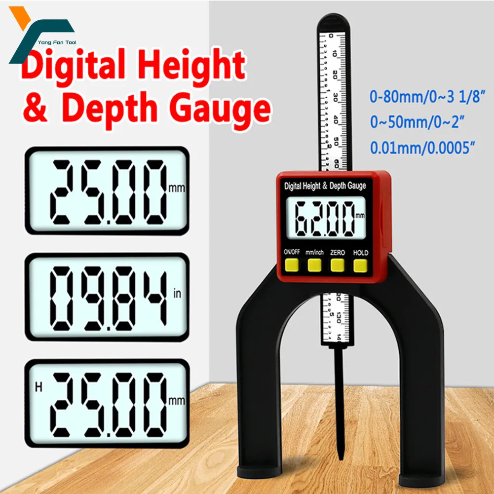 0-80mm-Digital-Depth-Gauge-Altimeter-LCD-Caliper-Magnetic-Feet ...