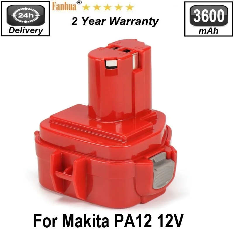 PA12 Replacement Battery For Makita 12V 3600mAh Ni MH Rechargeable ...