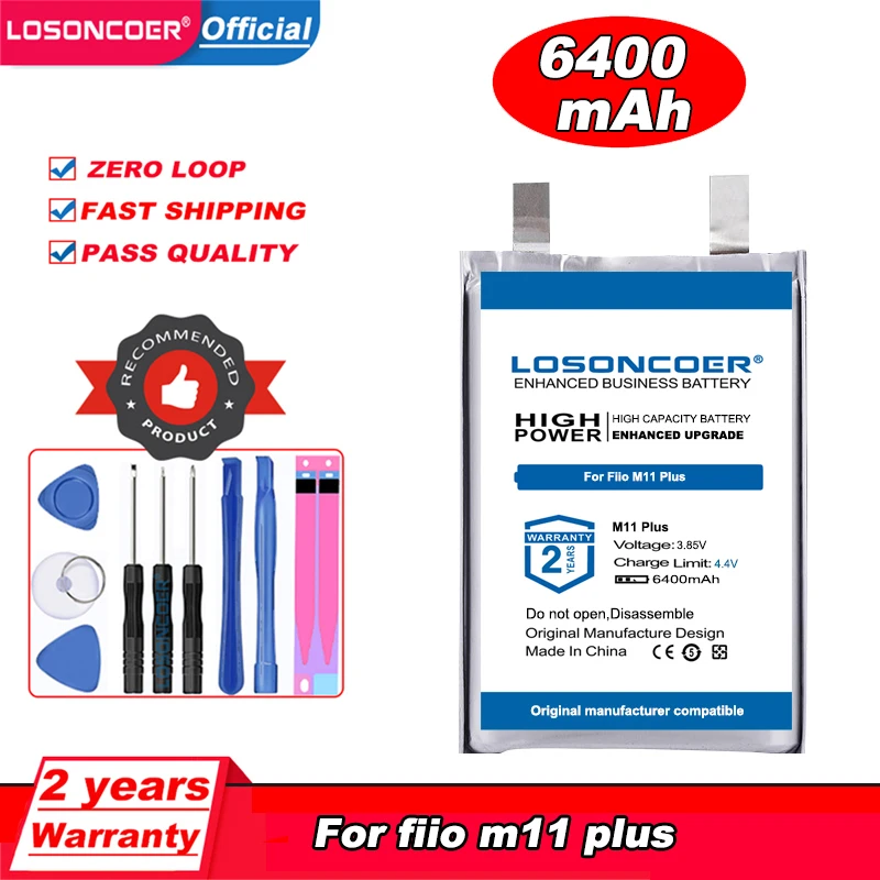 LOSONCOER-6400mAh-Battery-For-Fiio-M11-Plus-HIFI-Music-MP3-Player ...