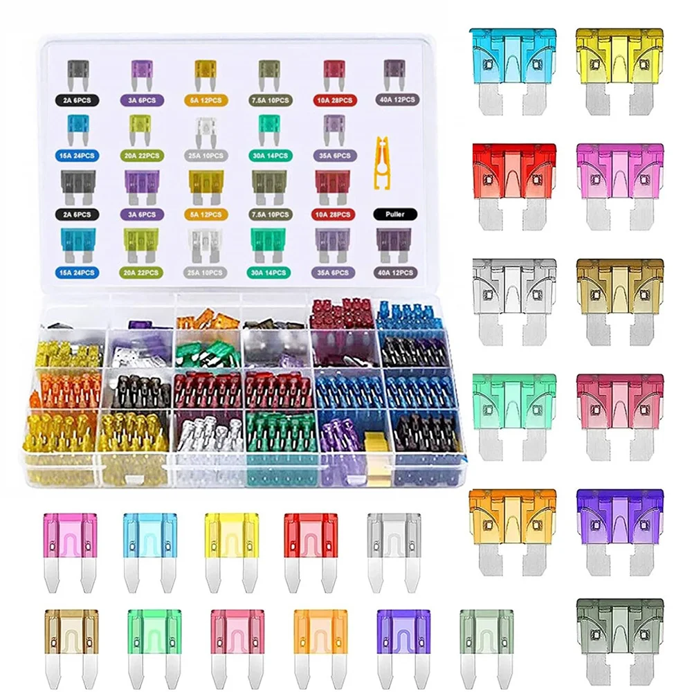 300pcs Mini standard Fuse Assortment Kit 2/3/5/7.5/10/15/20/25/30/35 ...