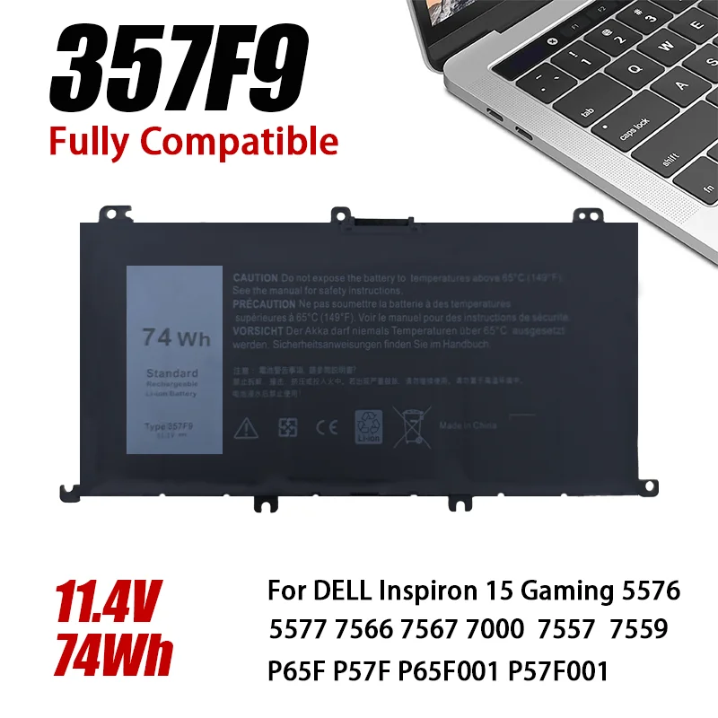 357F9-11-4V-74Wh-Battery-For-DELL-Inspiron-15-Gaming-5576-5577-7566 ...