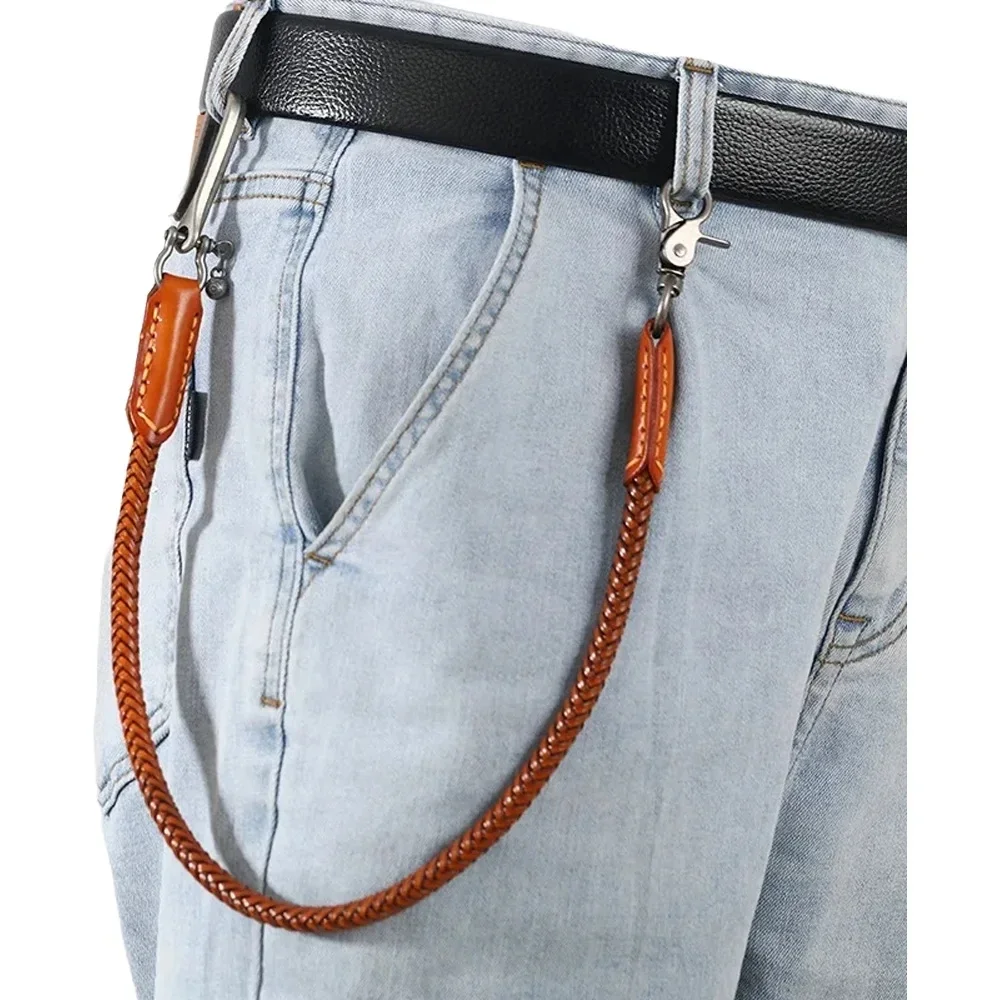 Waist-Leather-Biker-Chain-Brown-Color-Rock-Punk-Trousers-Jean ...