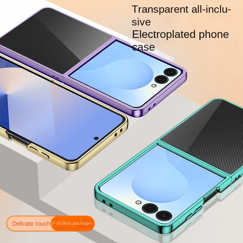 Slim Transparent Electroplated Protect Case For Samsung Z Flip 7 flip7 ...