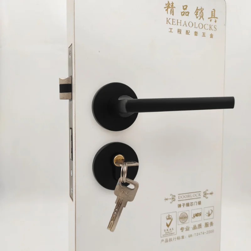 Interior-Door-Handle-Lock-Sets-Lever-Black-Smart-Locker-for-Interior ...