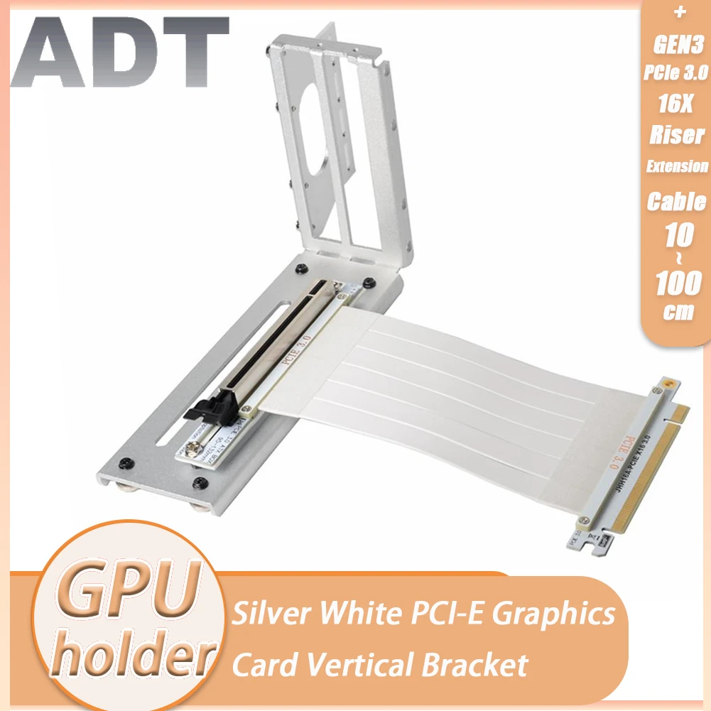 Riser Silver White Pci-e Graphics Card Vertical Bracket Gpu Holder ...