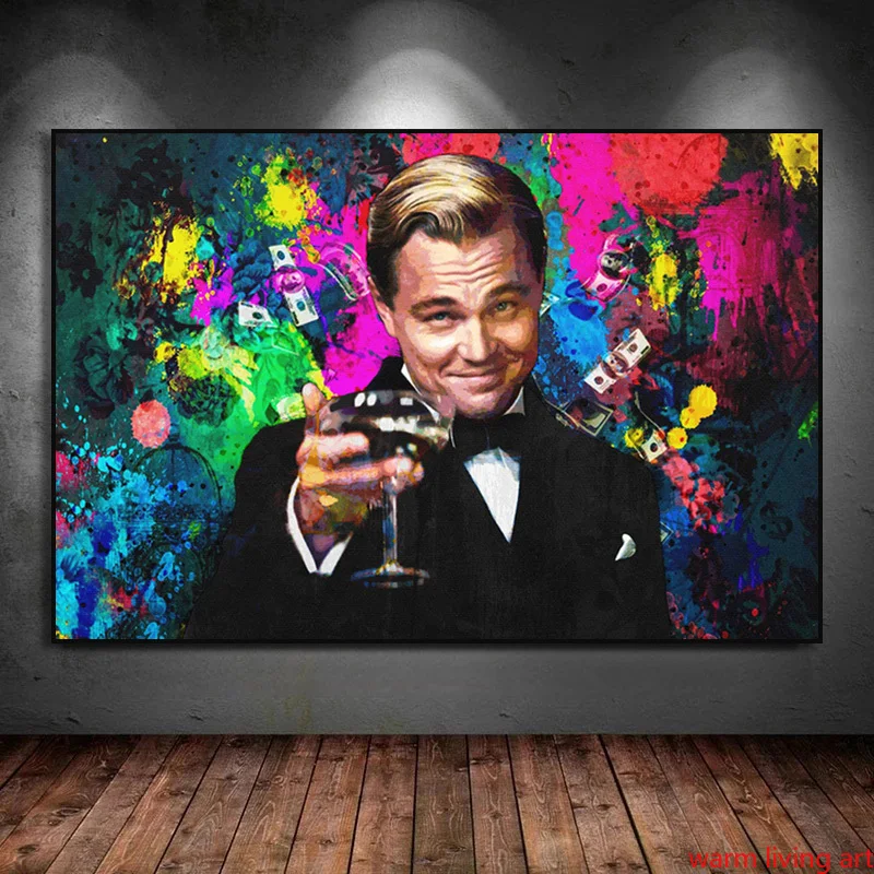 Graffiti-Art-Great-Gatsby-Portrait-Poster-Leonardo-Money-Dollar-Wolf-of ...