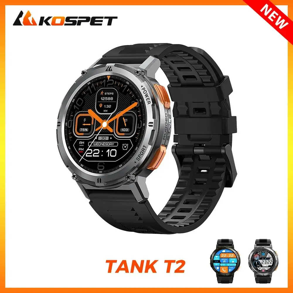2023 Original KOSPET TANK T2 Military Smart Watch Ultra Men Smartwatch ...