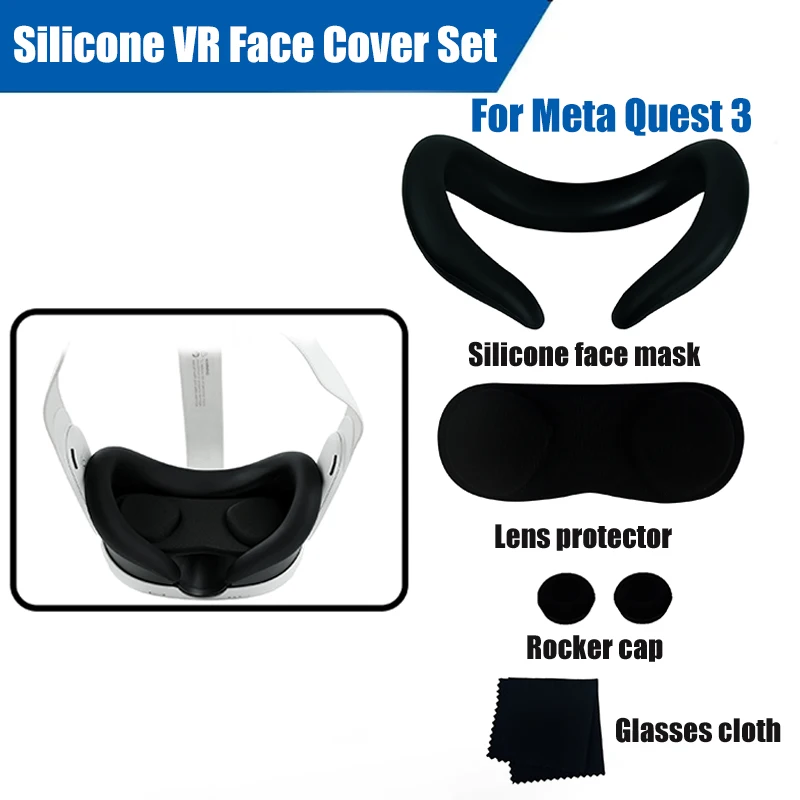 Silicone-VR-Face-Cover-For-Meta-Quest-3-Lens-Protector-Cap-Kit-Sweat ...