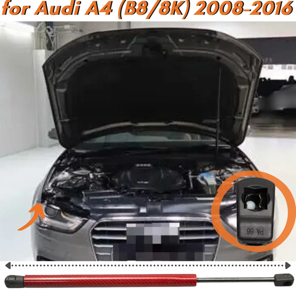 Qty(1) Hood Strut for Audi A4 (B8/8K) 2008-2016 Front Bonnet Carbon ...