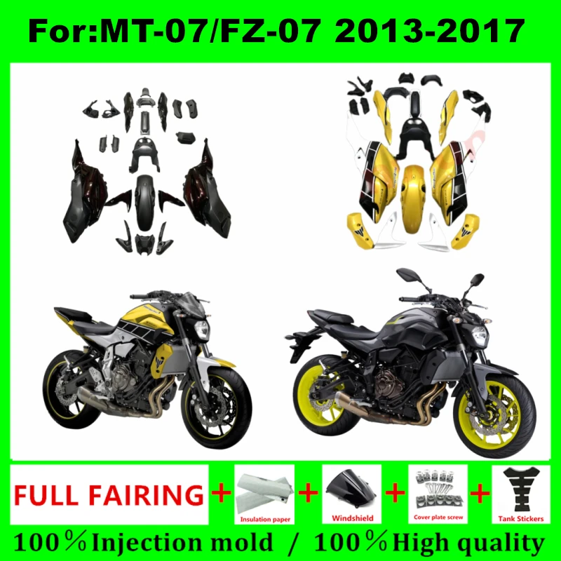 Motorcycle Injection Full Fairing Kit Fit For 2012 - 2017 Yamaha MT07 ...