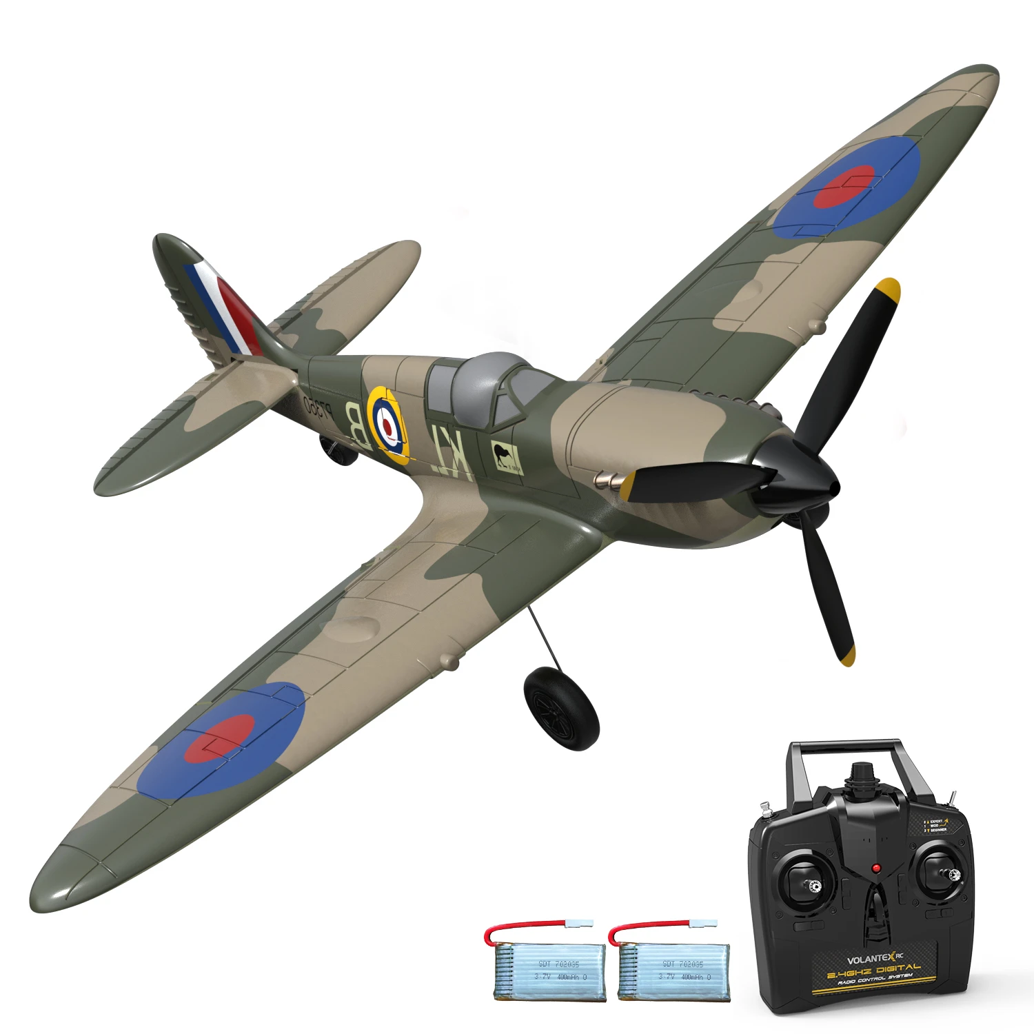 Volantex RC Aircraft Spitfire Fighter 2.4Ghz 4CH 6-axis 400mm Fixed ...