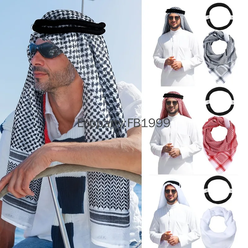 Nuevos hombres árabes Shemagh musulmán Keffiyeh envoltura para la ...