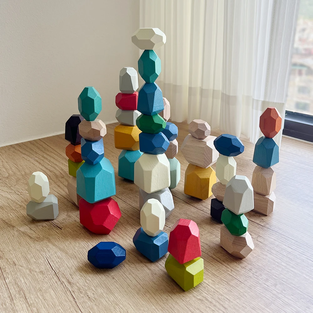 Stone-Blocks-Wood-Rainbow-Wooden-Building-Block-Montessori-Educational ...