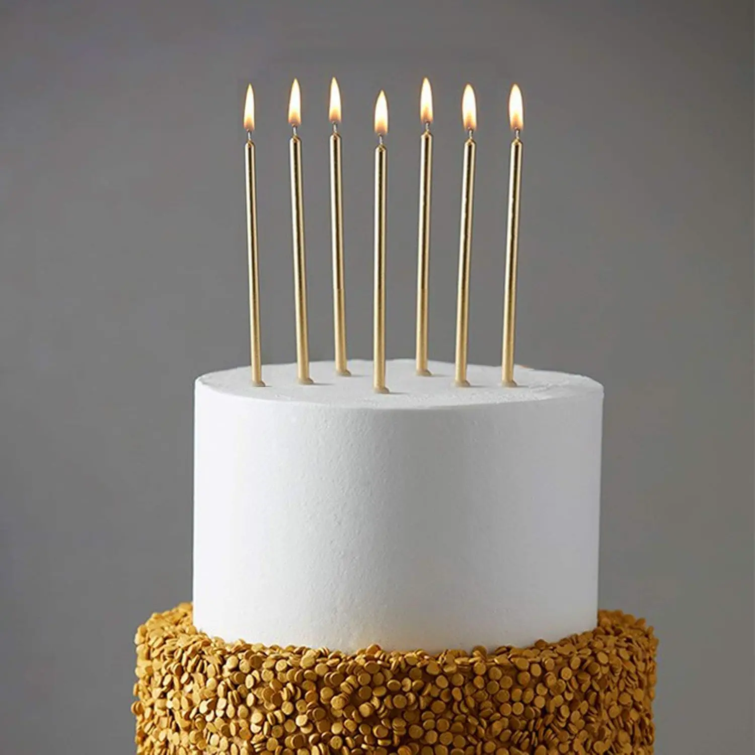 30 velas de pastel largas y finas para fiesta, velas metálicas de ...