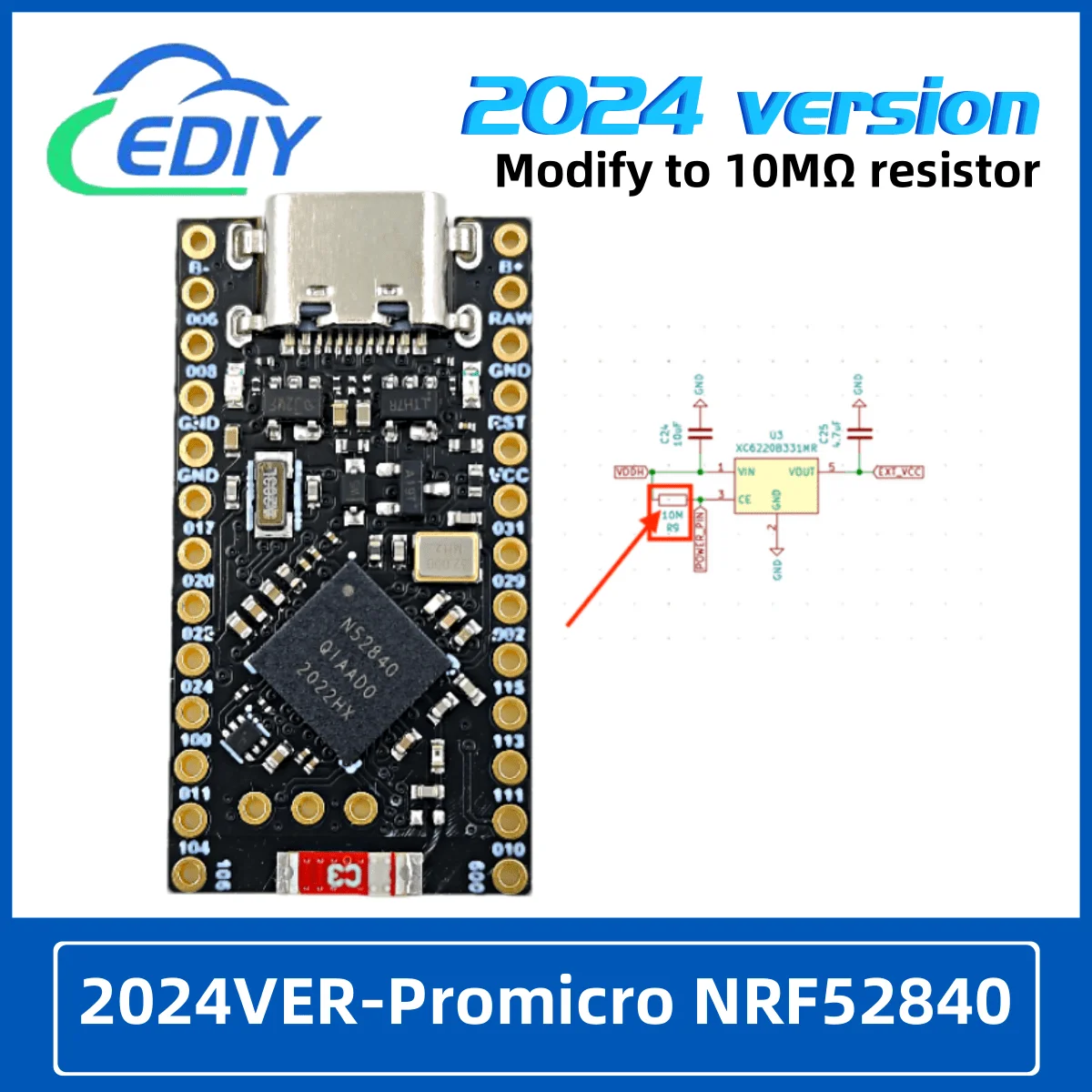 Promicro Nrf52840 Alternative Development Board Compatible Nice Nano High Performance Low Power