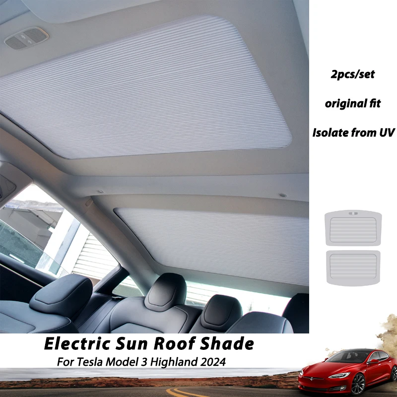 For-Tesla-Model-3-Highland-2024-Electric-Sunshade-Sun-Roof-Skylight ...