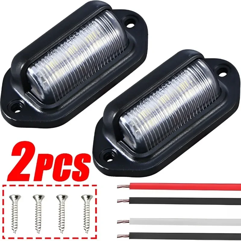 6-LED-Car-License-Number-Plate-Lights-Waterproof-12-24V-Universal-Truck ...