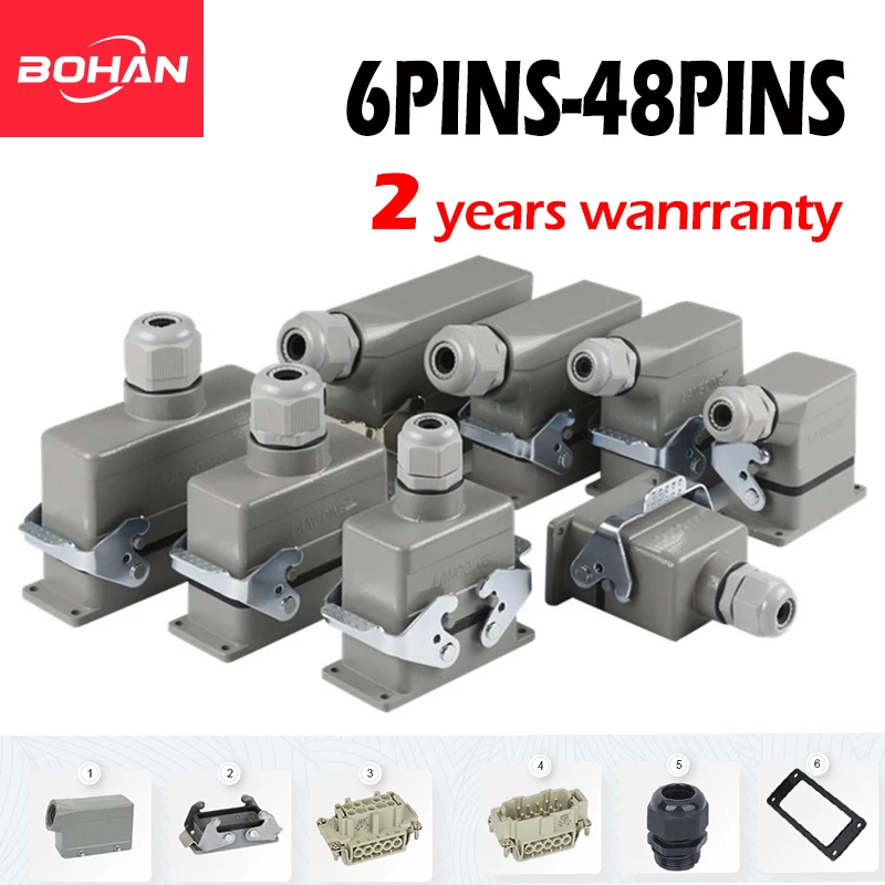 Heavy Duty Connectors 6pins 10pins 16Pins 24Pins 32Pins 48pins ...