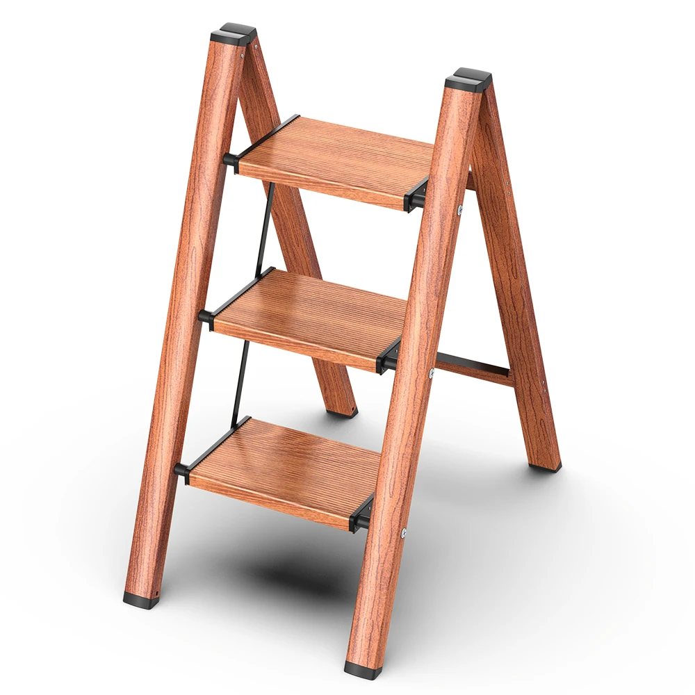 Ladnamy-3-step-Wooden-Ladder-Folding-Household-Multi-Functional-Folding ...