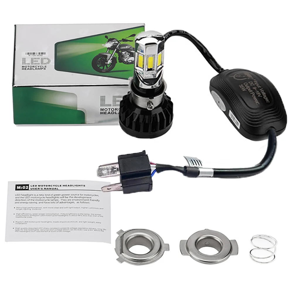 H4-Motorcycle-LED-Bulb-35W-BA20D-LED-Healight-Bulb-High-Low-Beam-Kis ...