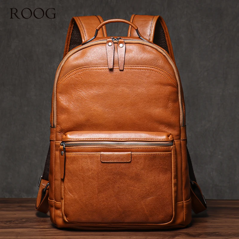 ROOG-High-Quality-Backpack-Men-s-Real-Leather-Business-Knapsack-Women ...