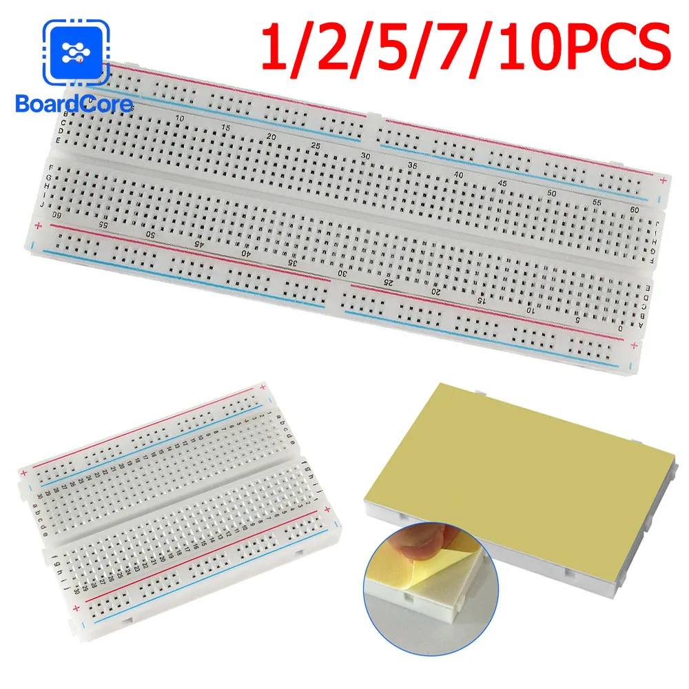 1-10PCS Breadboard 400 830 Point Solderless PCB Bread Board MB-102 ...