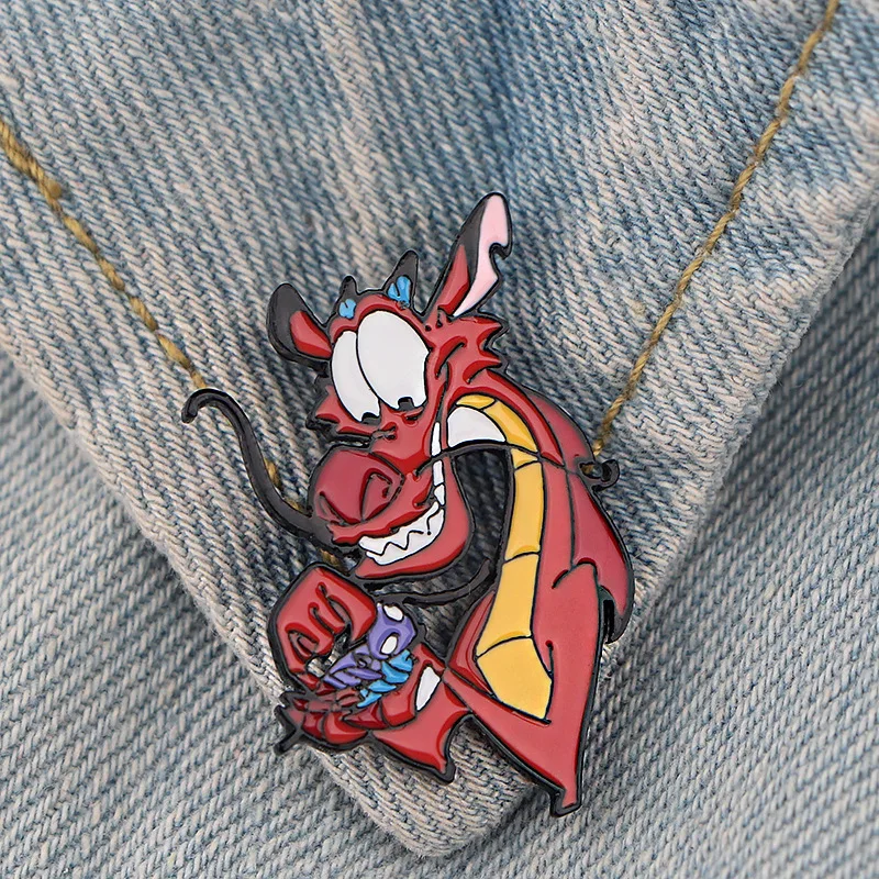 Dragon-Mushu-Emblema-Pins-Broche-Ano-do-Drag-o-Forma-de-Mascote-Esmalte ...