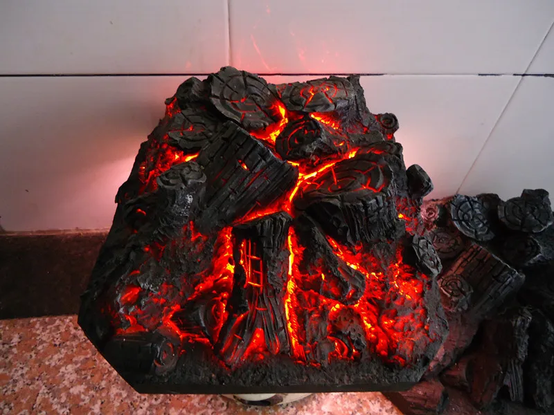 Electric Fireplace Simulation Charcoal Decoration Charcoal Flame Lamp ...