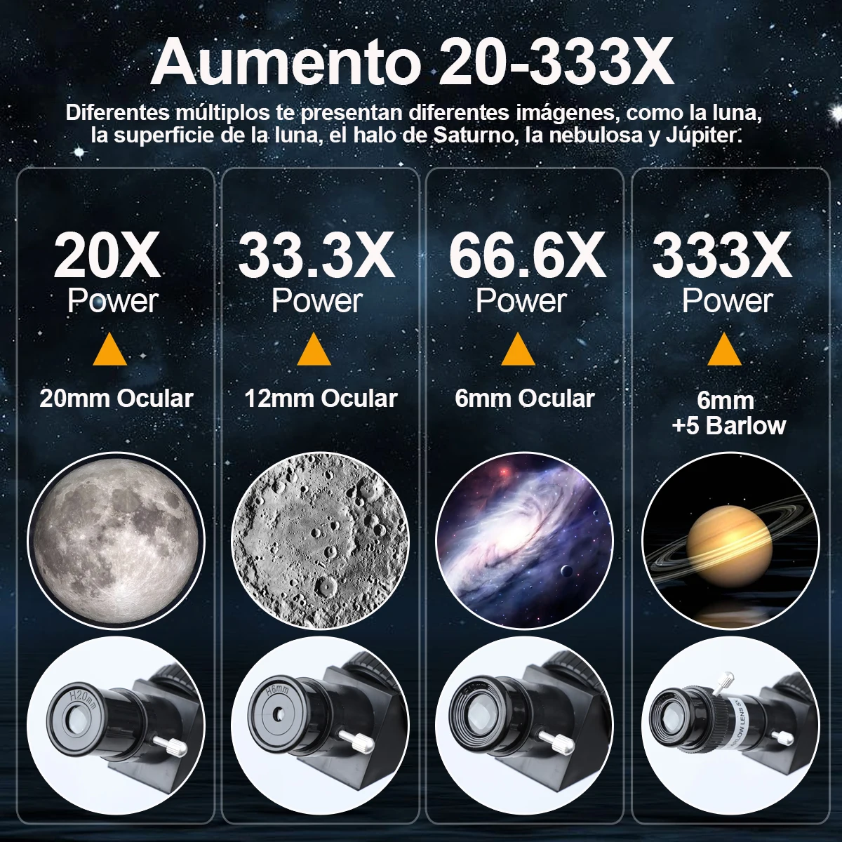 Bossdun 333X Telescopios astronómicos profesionales | Universo Planet