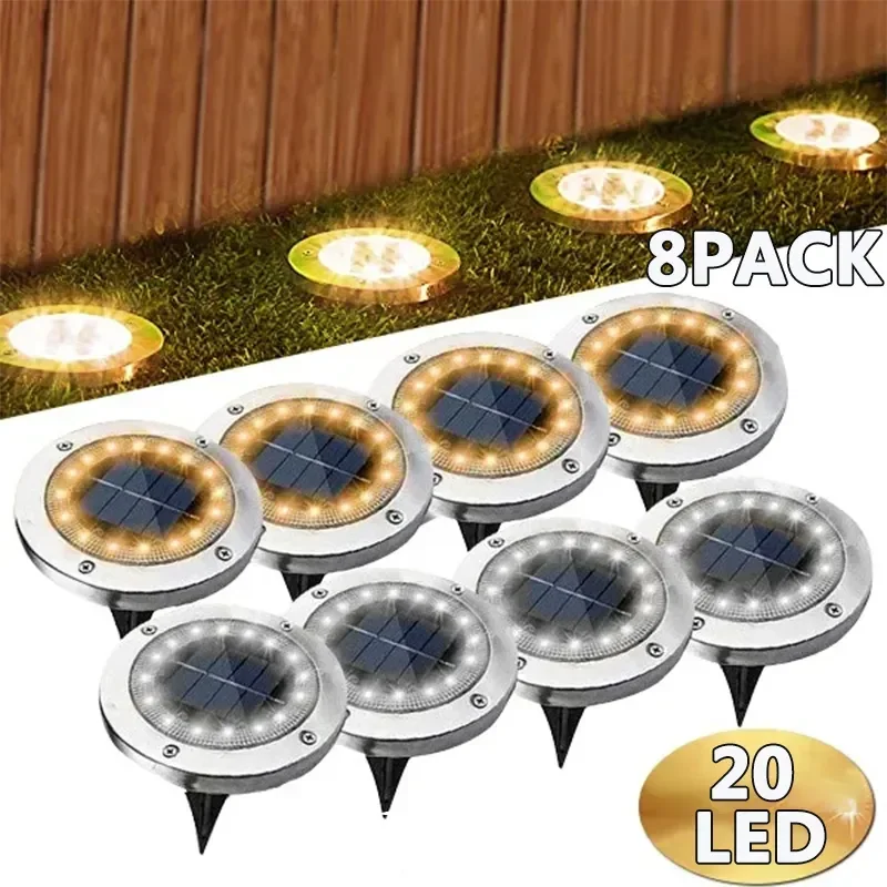 Solar-Power-Disk-Light-Jardim-ao-ar-livre-Underground-Deck-Light ...