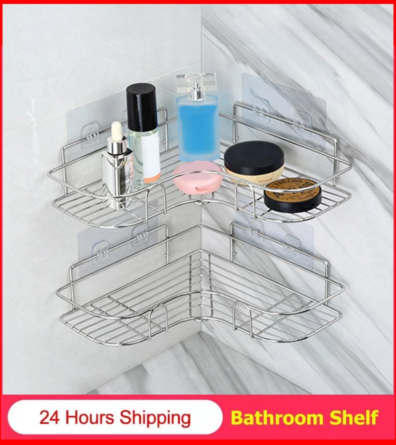 Solid-Stainless-Steel-Storage-Rack-Punch-free-Singer-Layer-Triangle ...