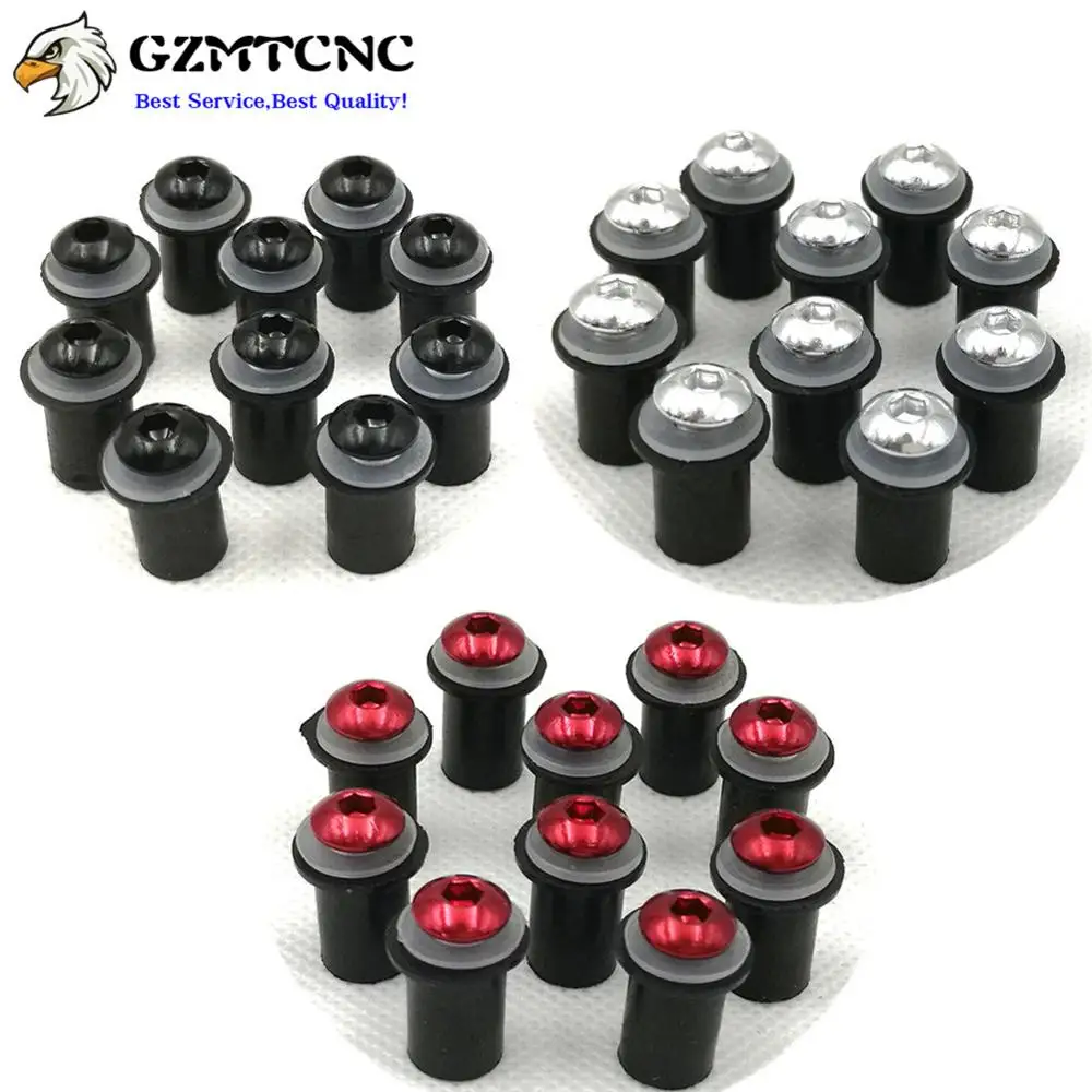 10Pcs Aluminum Motorcycle M5 CNC Windscreen Windshield Screw Bolts Nuts ...