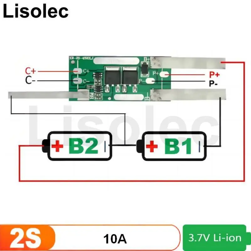 Bms 2s 분리 포트 충전 보드, 10A 보호 플레이트 보호 회로, 모터용 Lipo 리튬 배터리 충전 모듈, 7.4V, 8 ...