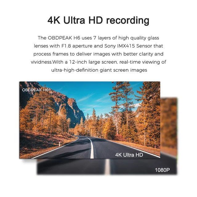 3840*2160P 4K DashCam WIFI Sony IMX415 Car DVR Video Recorder 12 ...